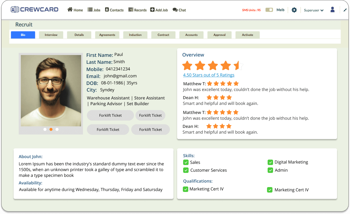 CrewCard - Staff Scheduling and Management